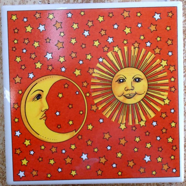 Moon Ceramic Tile - Etsy