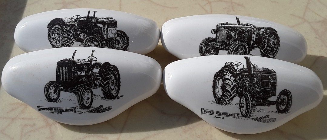4 Black Tractor Drawer Pull Ceramic Cabinet Kitchen Drawer Pulls pretty ...