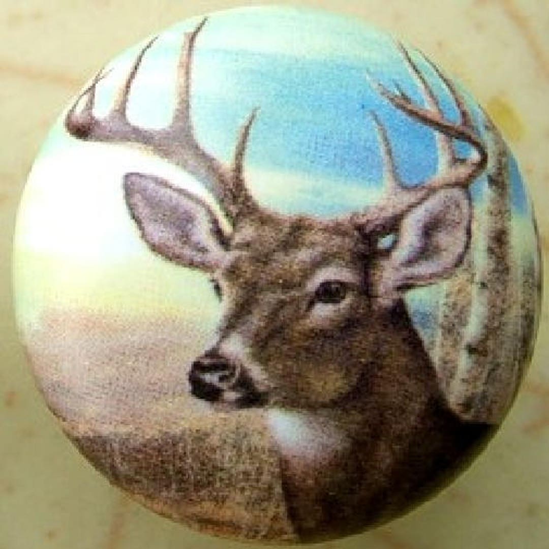 White Tail Deer Buck Wildlife Animal Cabinet Knobs Kitchen Hardware - Etsy