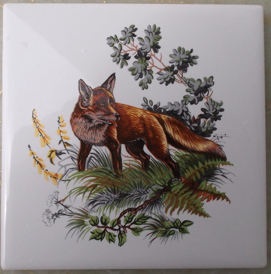 Red Fox #5 Ceramic Tile Accents Backsplash - Etsy