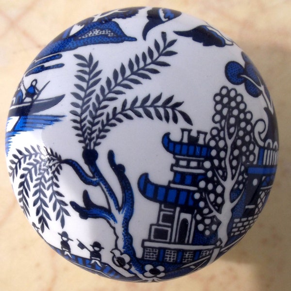 Blue Ceramic Knob - Etsy