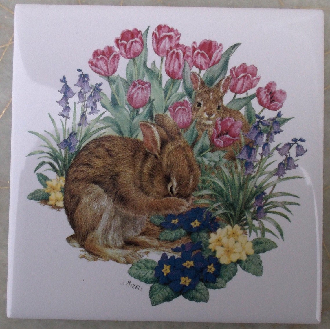 Bunnies Bunny Ceramic Tile Rabbit Farm Animal Accent - Etsy