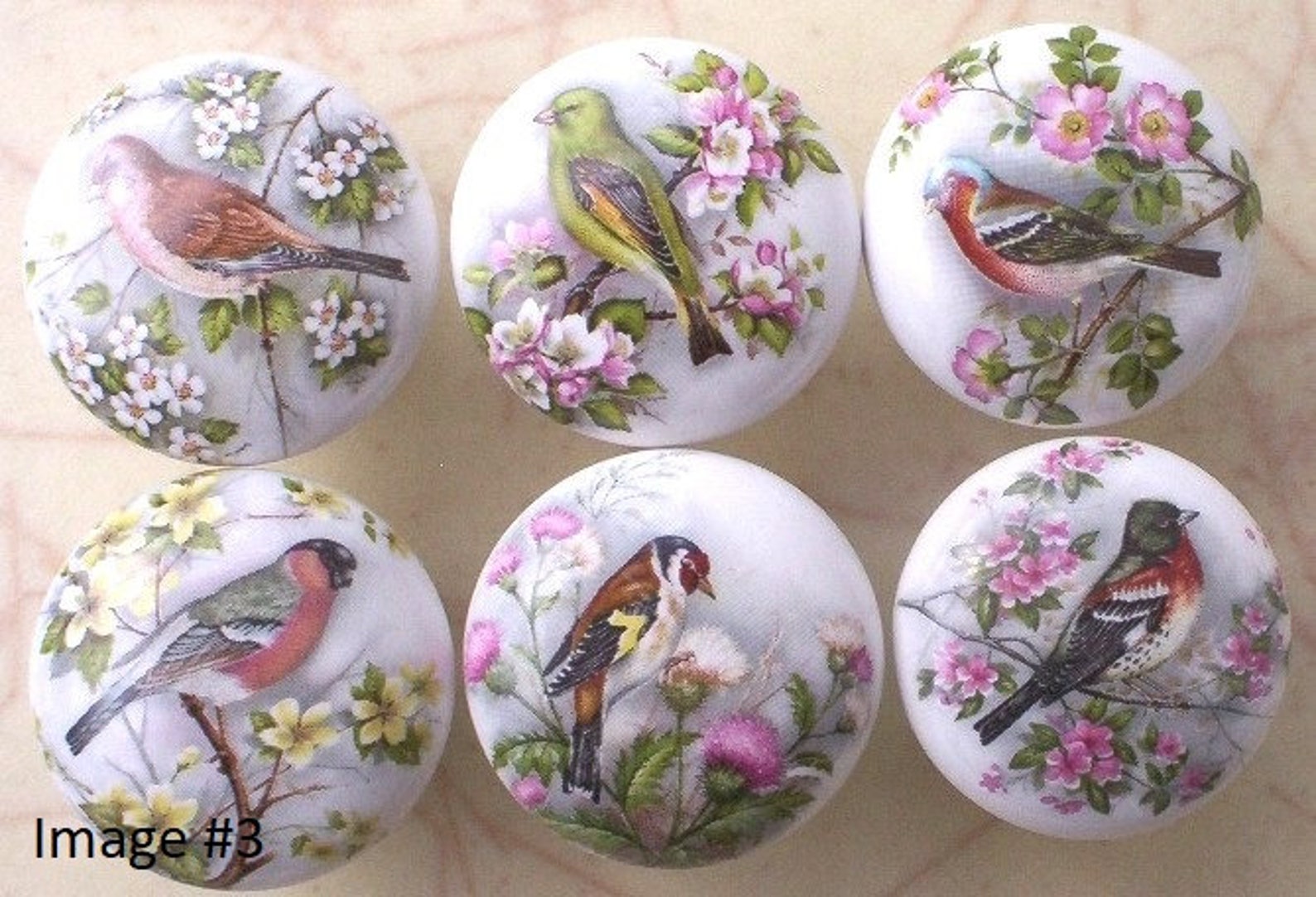 6 Domestic Birds Ceramic Cabinet Knobs Kitchen Door Pulls Door - Etsy