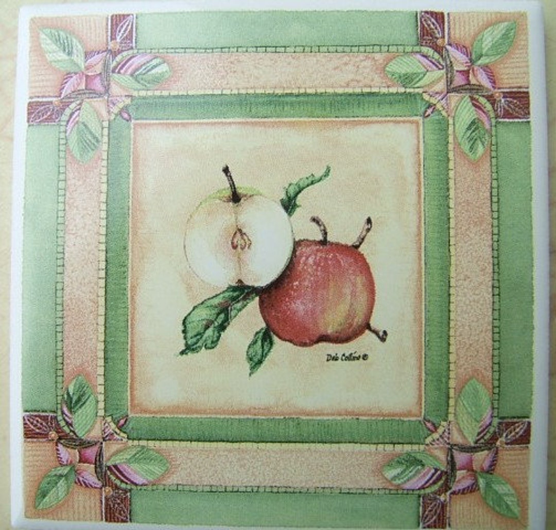 Red Apples 3 Ceramic Tile Fruit Backsplash Countertop Trivet - Etsy