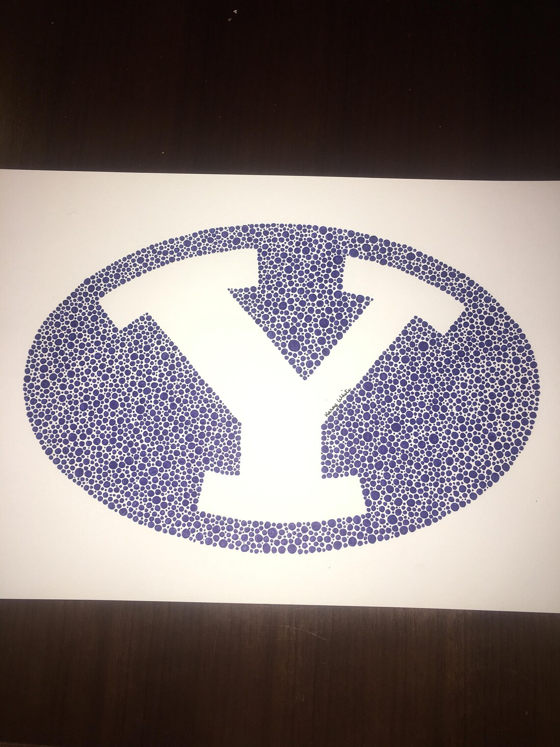 BYU Logo Signed Original Dot Art 11 X 17 Ready to Frame - Etsy