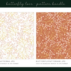 Butterfly Digital Paper: Floral Seamless Patterns (digital Download) - Etsy