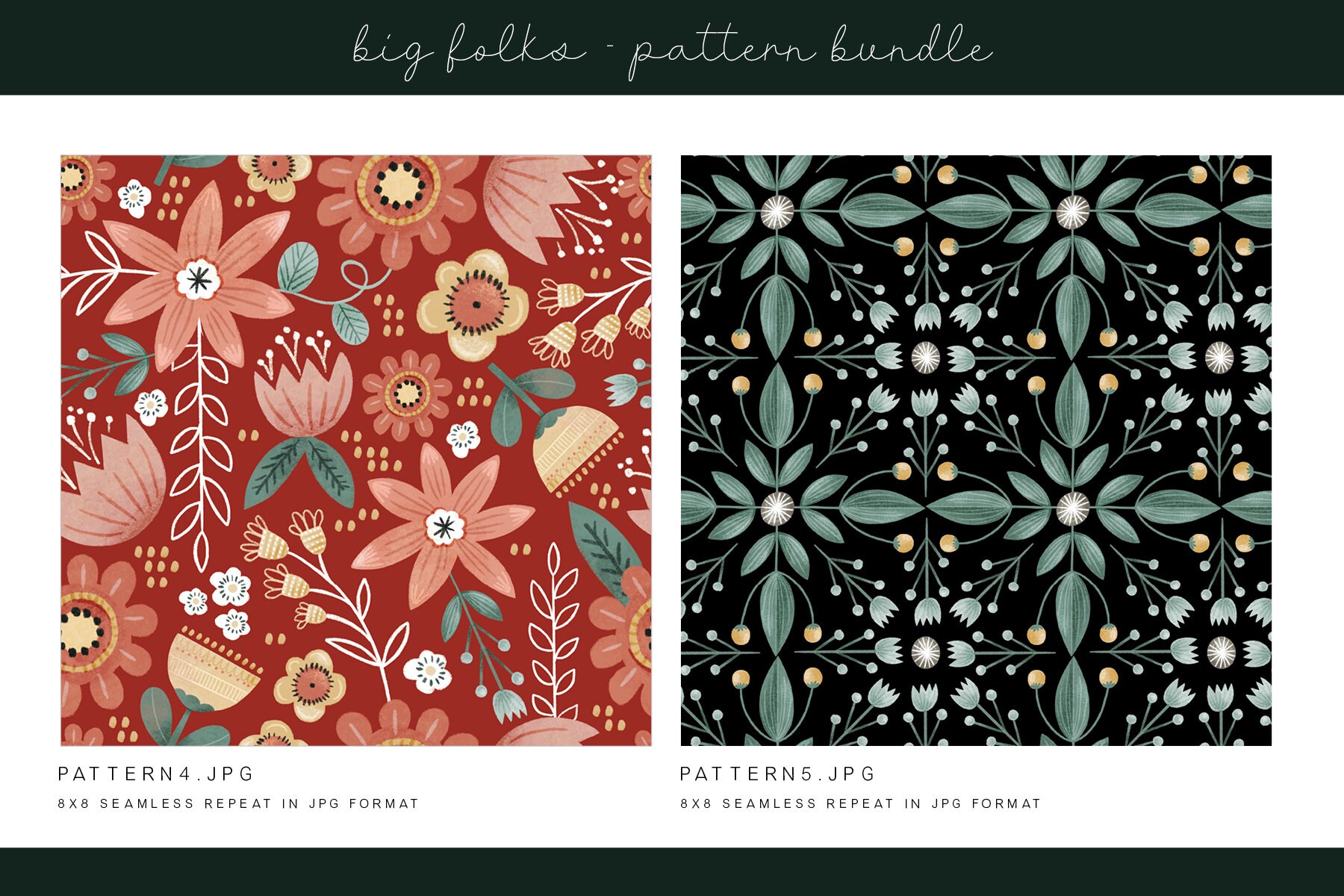 Folk Art Clipart Folk Art Patterns Folk Art Digital Paper - Etsy Canada