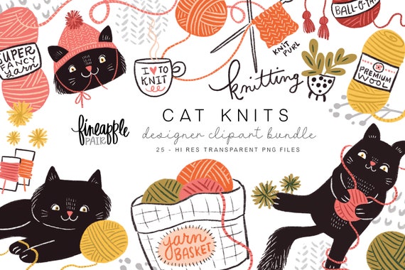 Cat And Yarn Clip Art