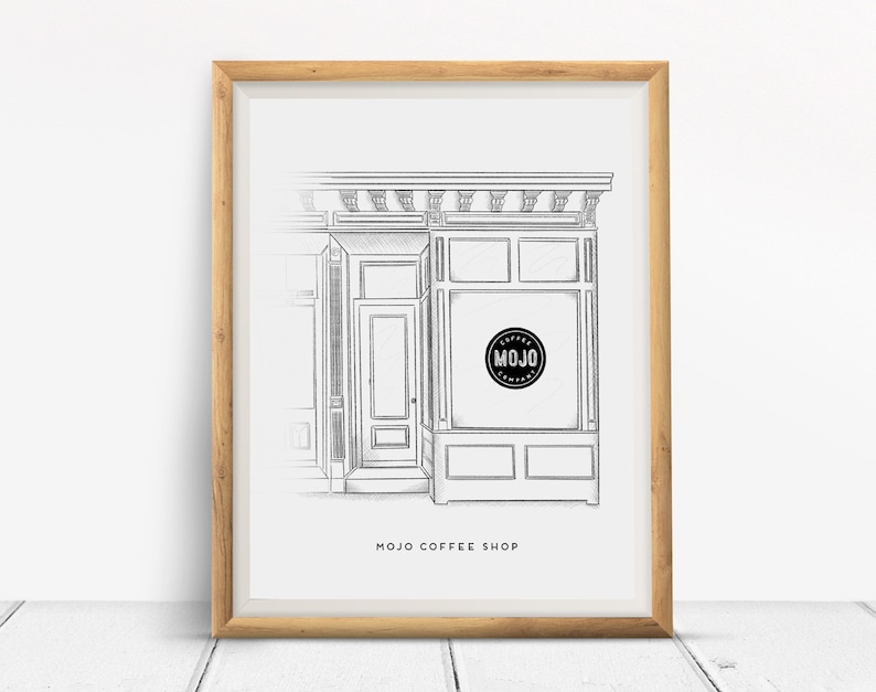 Custom Storefront Illustration Printable Line Art Drawing - Etsy