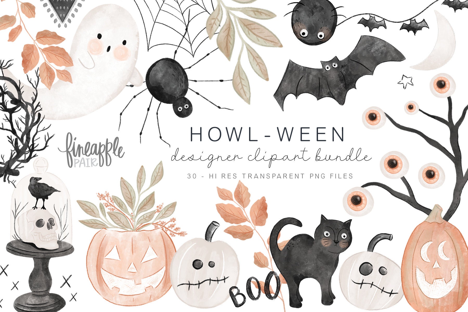 Cute Halloween Clipart Halloween Ghost Clipart Halloween - Etsy