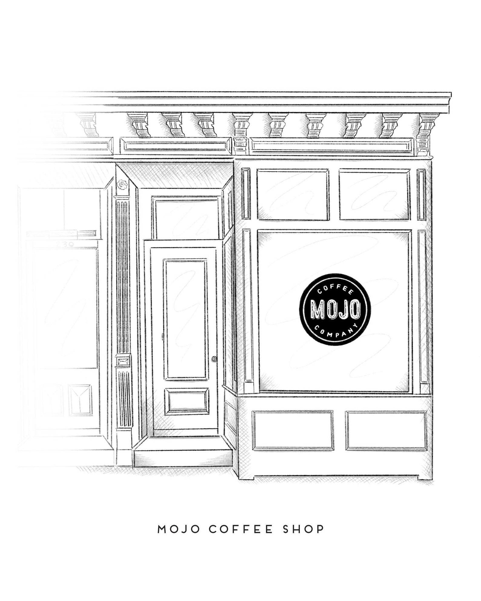 Custom Storefront Illustration Printable Line Art Drawing | Etsy Canada