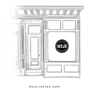 Custom Storefront Illustration Printable Line Art Drawing | Etsy Canada