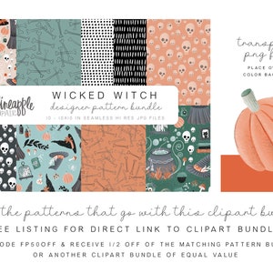 Cute Halloween Clipart, Halloween Witch Clipart, Halloween Digital ...