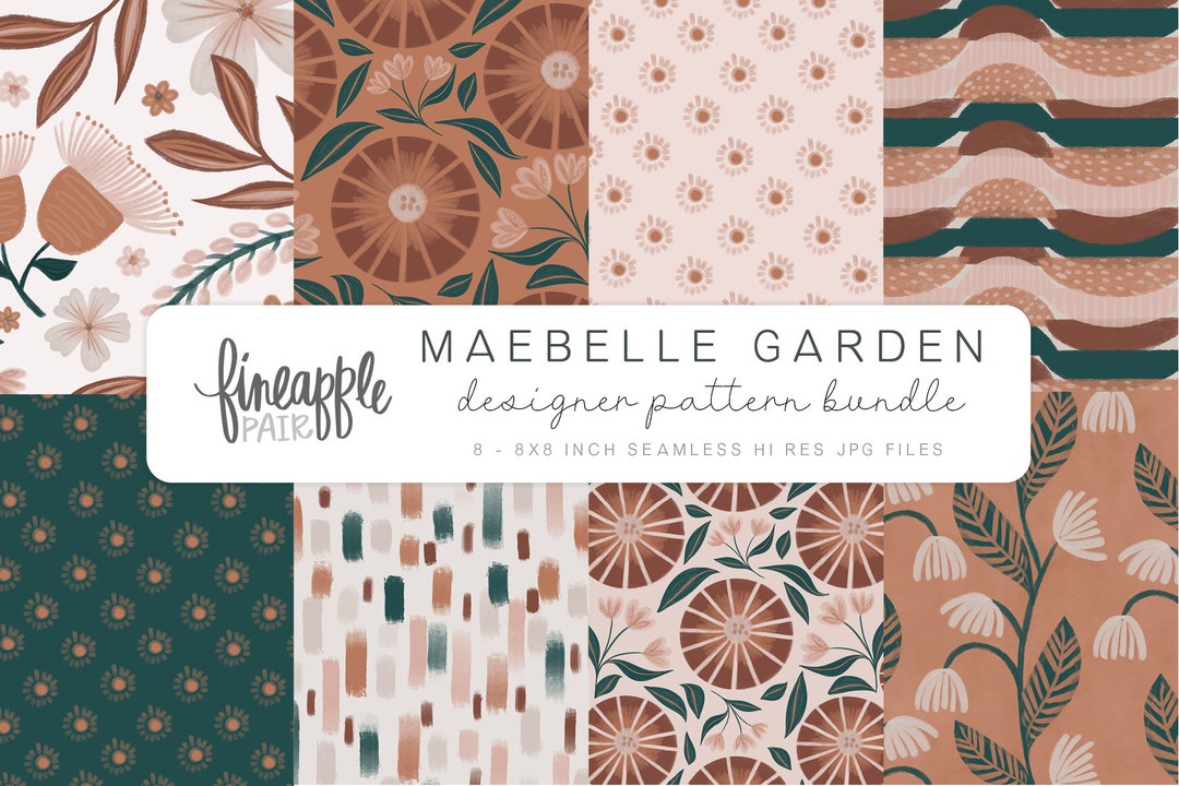 Boho Floral Digital Paper Boho Digital Paper Modern Floral - Etsy