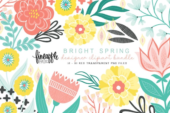 Bright Pastel Flower Clip Art