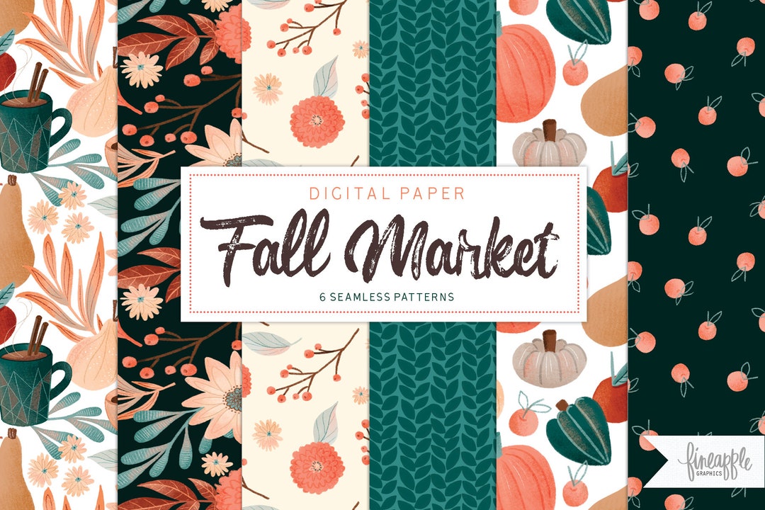 Fall Clipart, Fall Digital Paper, Autumn Clipart, Fall Market Clipart ...