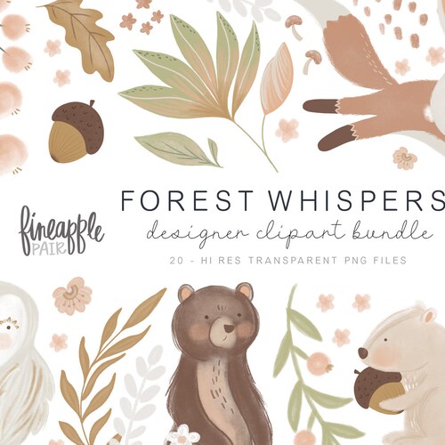 Woodland Digital Paper Woodland Pattern Forest Animal - Etsy