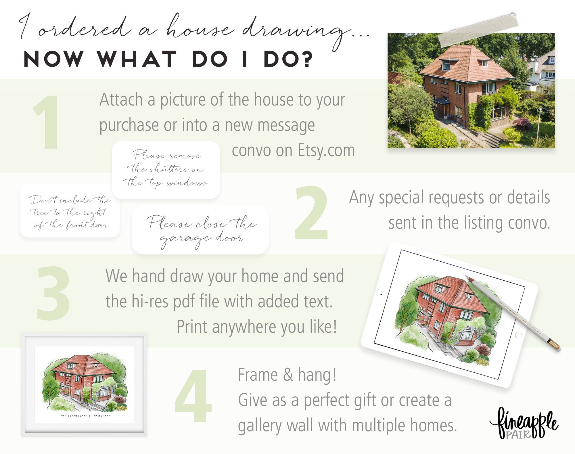 House Portrait Custom Home Drawing House Drawing with | Etsy