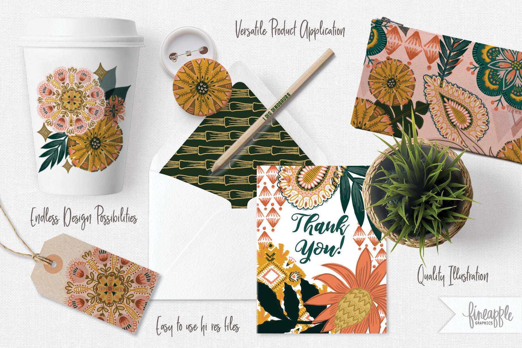 Boho Chic Clipart Boho Digital Paper Bohemian Tropical | Etsy