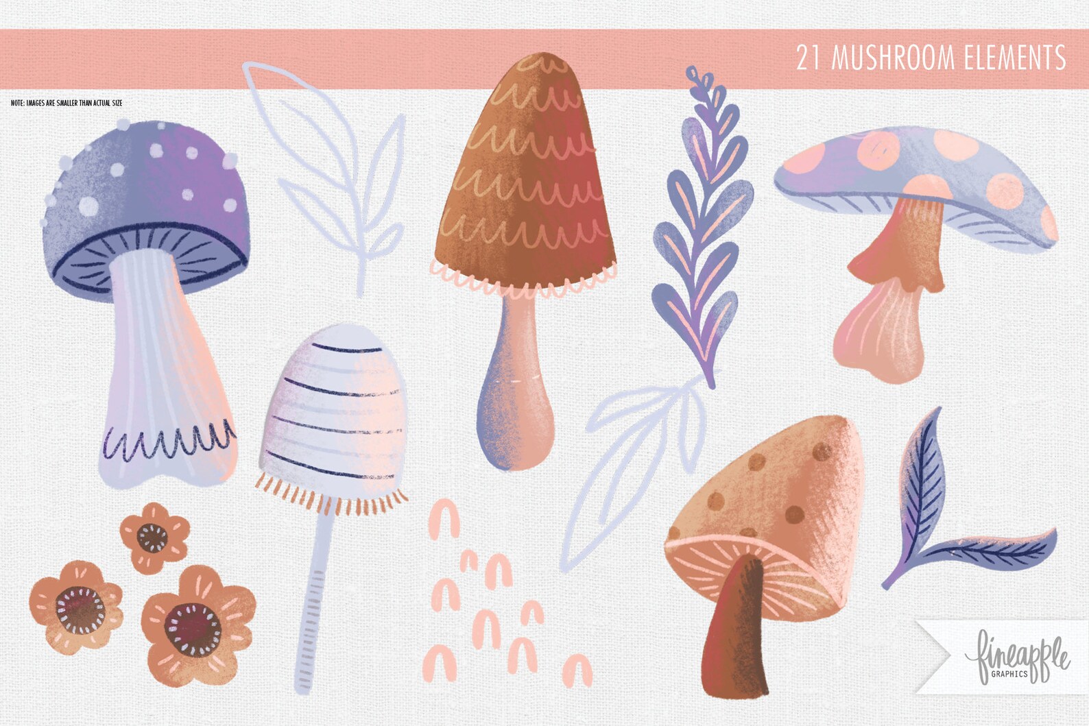 Mushrooms Digital Paper Mushroom Digital Download Mushrooms | Etsy