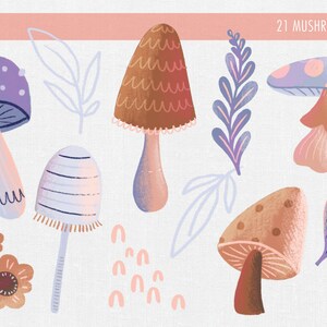 Mushrooms Digital Paper, Mushroom Digital Download, Mushrooms Clipart ...
