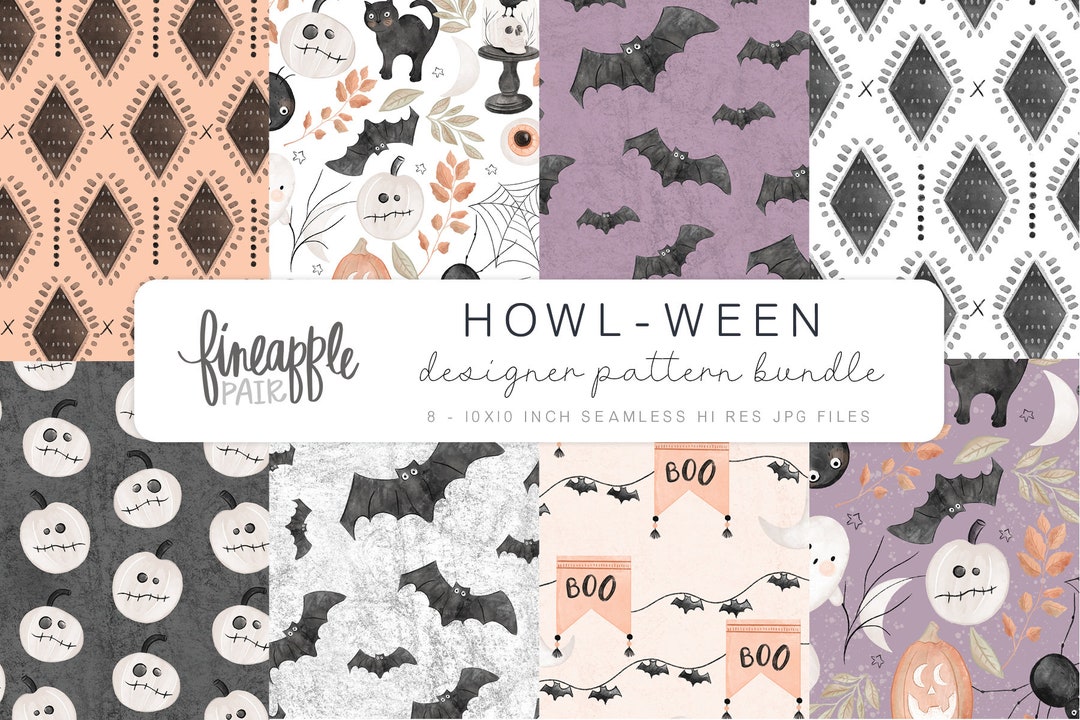 Cute Halloween Digital Paper, Halloween Seamless Patterns, Halloween ...