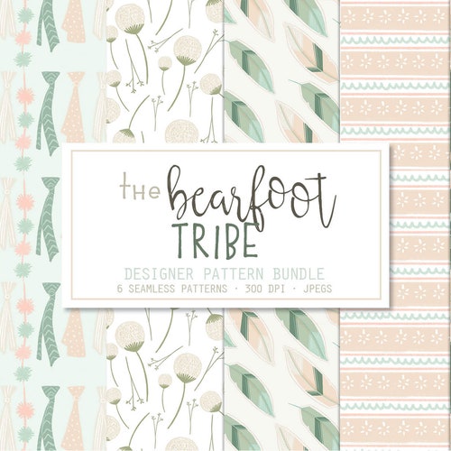 Boho Chic Clipart Boho Digital Paper Bohemian Tropical - Etsy