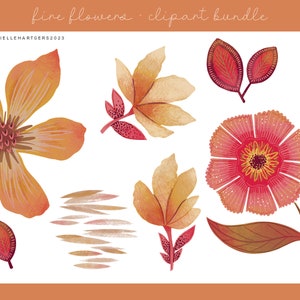 Fall Flowers Clipart, Fall Foliage Clipart, Fall Clipart, Autumn ...