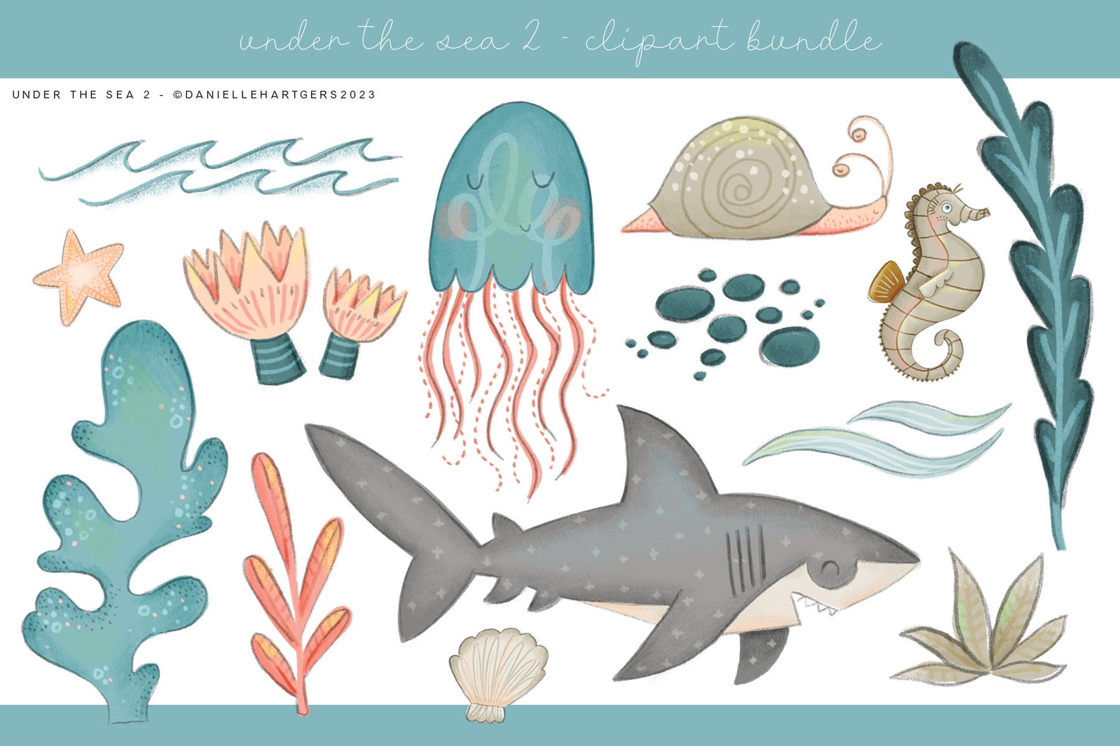 Ocean Animals Clipart, Sea Life Graphics (digital Download) - Etsy
