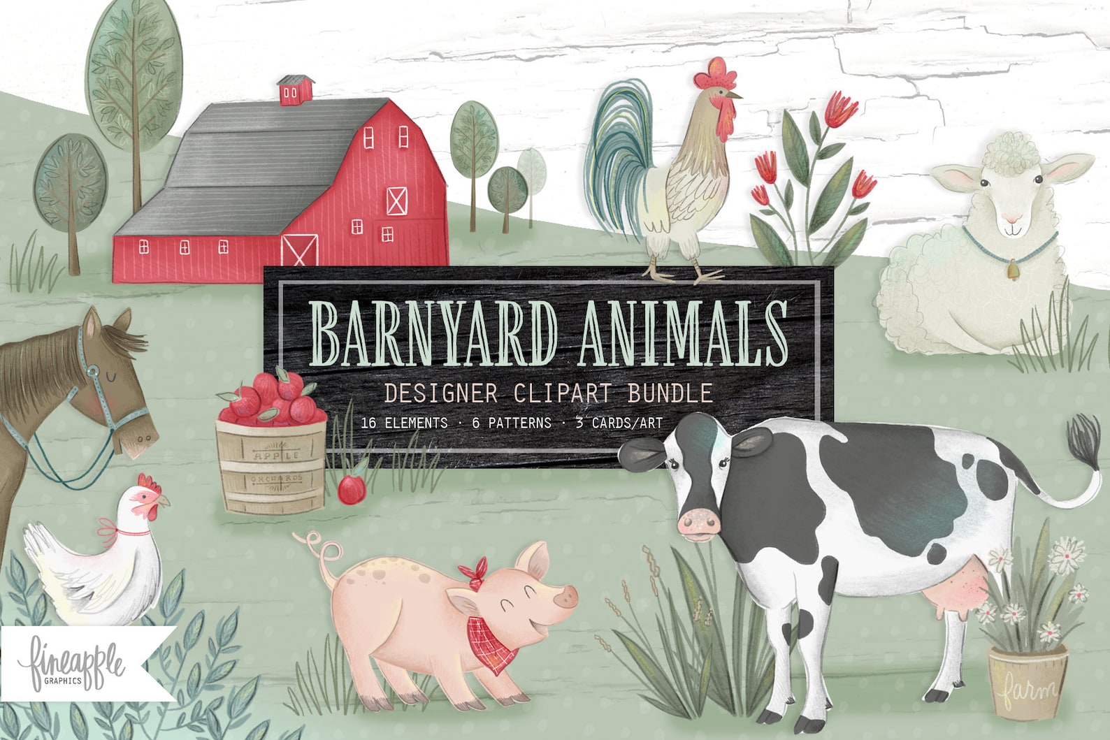 Farm Animals Clipart Barnyard Animals Clipart Farmhouse | Etsy Canada