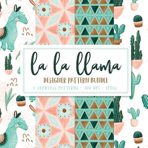 Llama Digital Paper, Boho Chic Digital Paper, Llama Clip Art, Alpaca ...