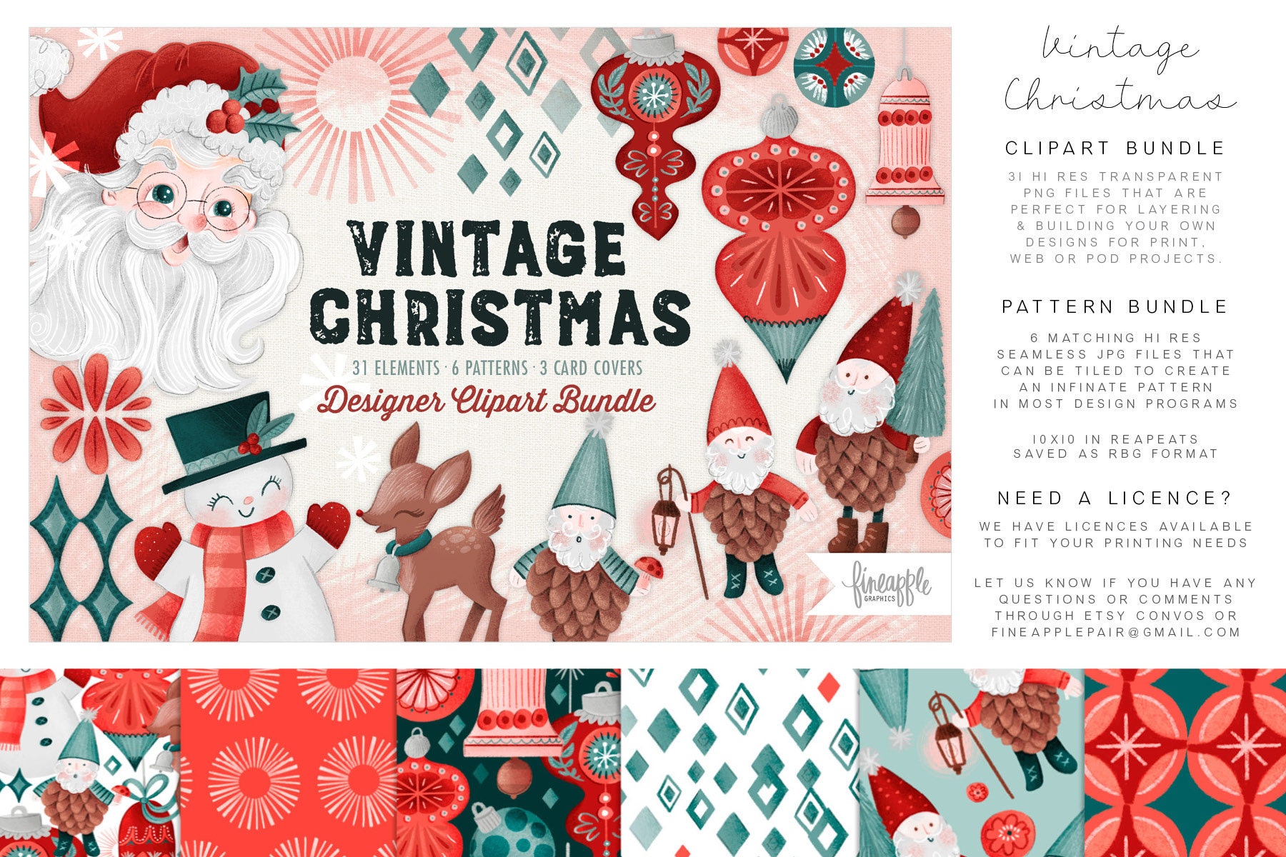 Christmas Clipart Mega Bundle: Holiday Graphics & Digital Paper (PNG ...