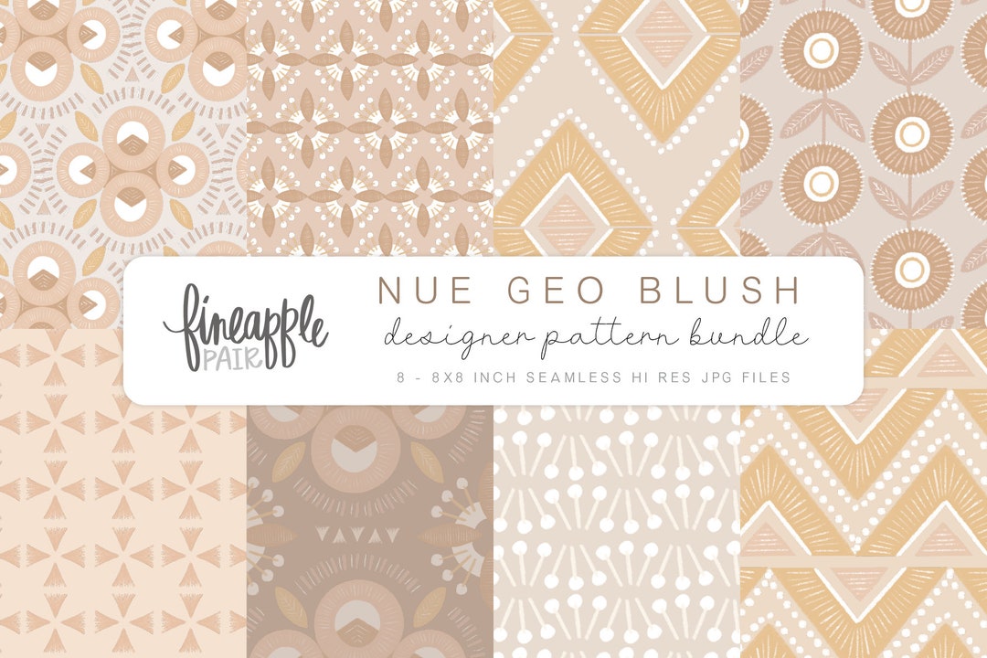 Neutral Geometric Digital Paper, Boho Digital Paper, Modern Neutral ...