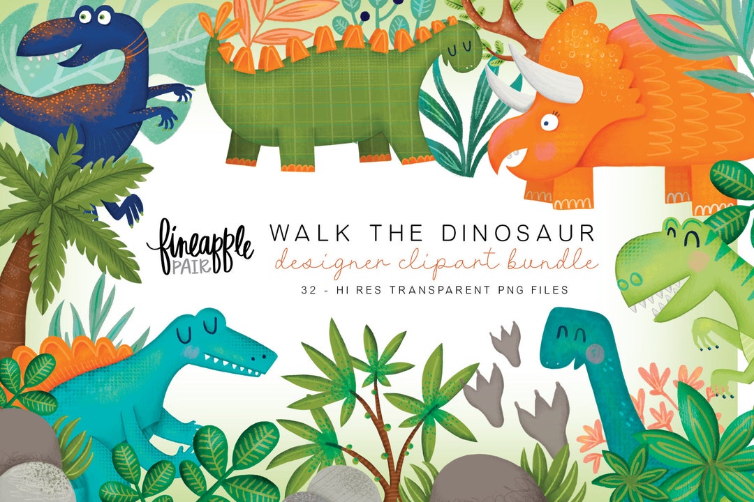 Dinosaur Clip Art, Cute Dinosaur Clipart, Dinosaur Digital Download ...