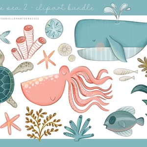 Ocean Animals Clipart, Shark Clipart, Ocean Life Clipart, Under the Sea ...