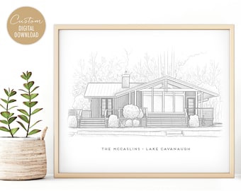 Cottage Line Art - Etsy
