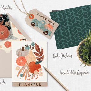 Fall Market Clipart Bundle: Autumn Flowers, Pumpkins (digital Download ...