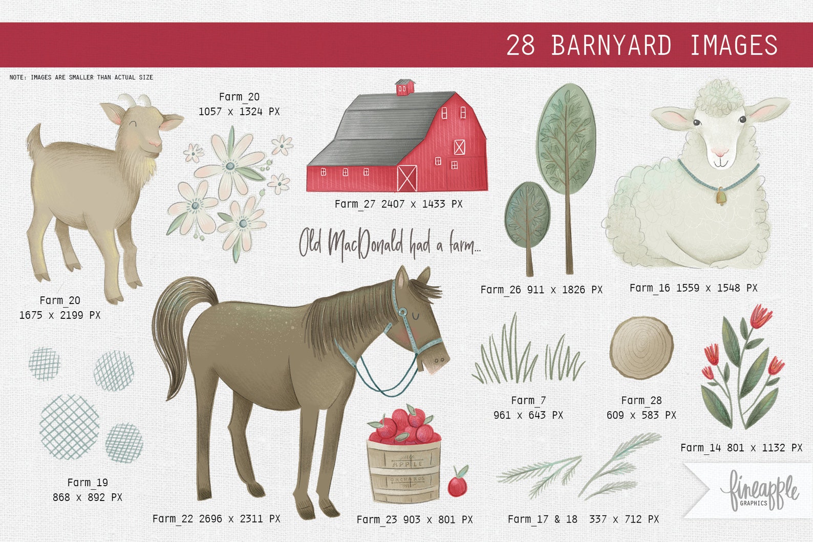 Farm Animals Clipart Barnyard Animals Clipart Farmhouse | Etsy
