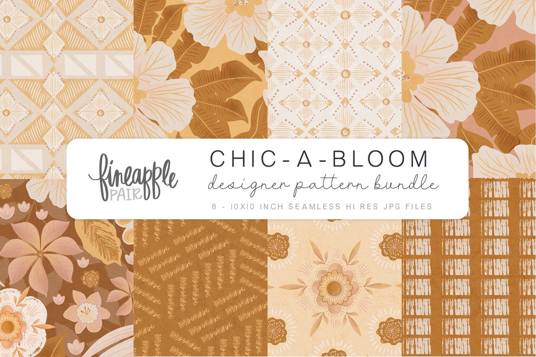 Boho Floral Patterns, Boho Digital Paper, Boho Floral Digital Paper, Boho Seamless Jpgs ...