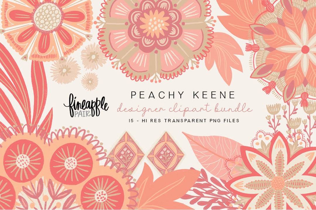 Boho Spring Flowers Clipart, Boho Spring Clipart, Pastel Flower Clipart ...