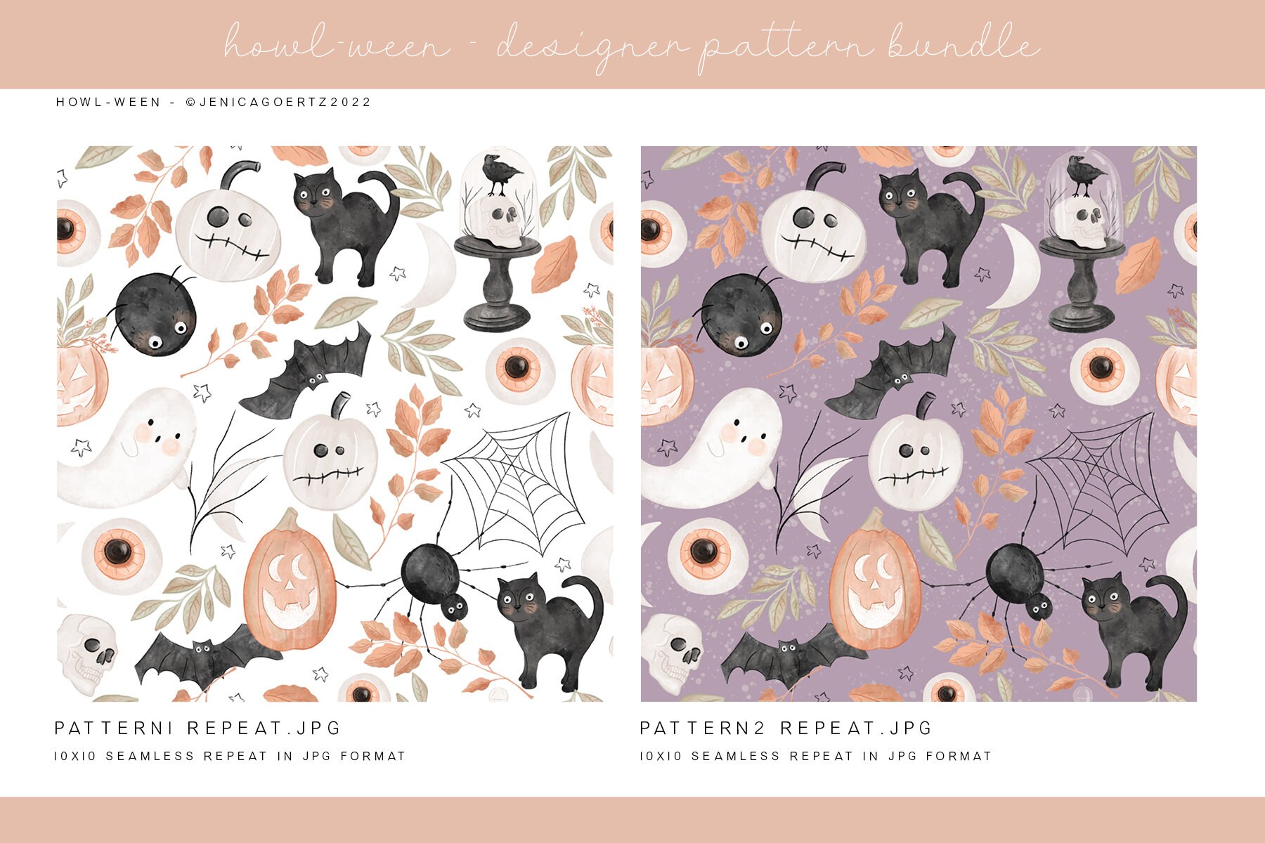 Cute Halloween Digital Paper Halloween Seamless Patterns - Etsy