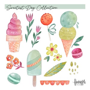 Frozen Treats Clipart: Summer Dessert Illustrations (digital Download ...