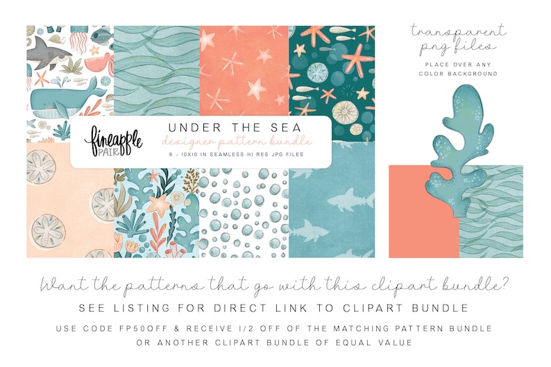 Ocean Animals Clipart, Sea Life Graphics (digital Download) - Etsy