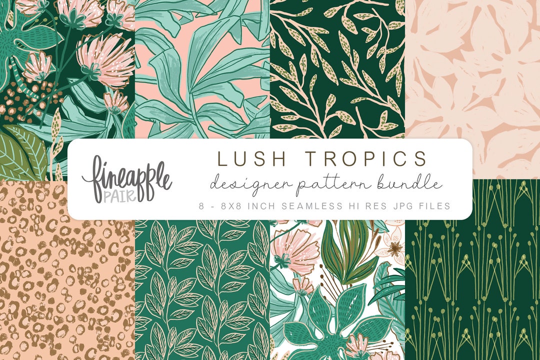 Tropical Digital Paper: Boho Floral Patterns (digital Download) - Etsy