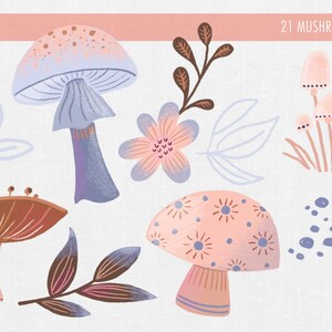 Mushrooms Digital Paper, Mushroom Digital Download, Mushrooms Clipart ...