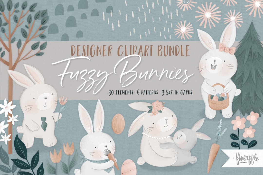 Easter Bunny Clipart, Cute Bunny Clipart, Easter Egg Clipart, Baby ...