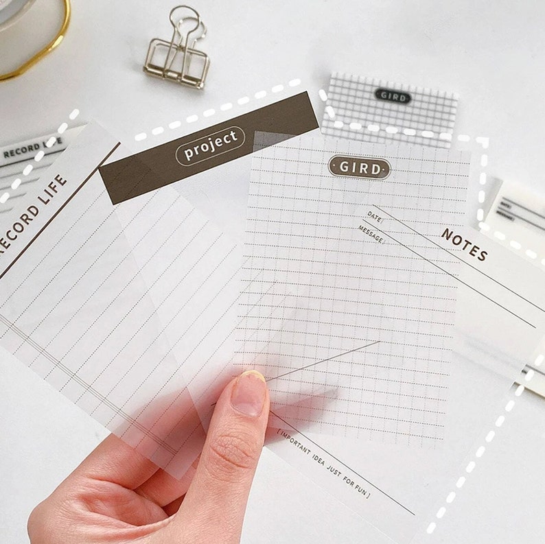 Transparent Memo Notepad Sticky Notes Adhesive Transparent | Etsy