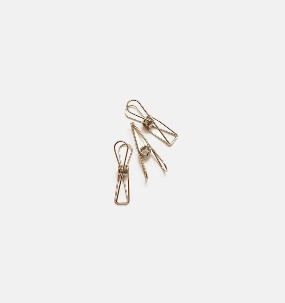 2 PCS Stainless Steel Pegs Binder Clip Rose Gold Fishtail Paper Clip ...