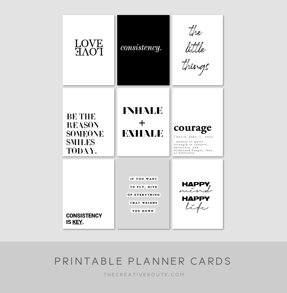 Printable Minimalist Journal Cards Stational Planner Cards - Etsy
