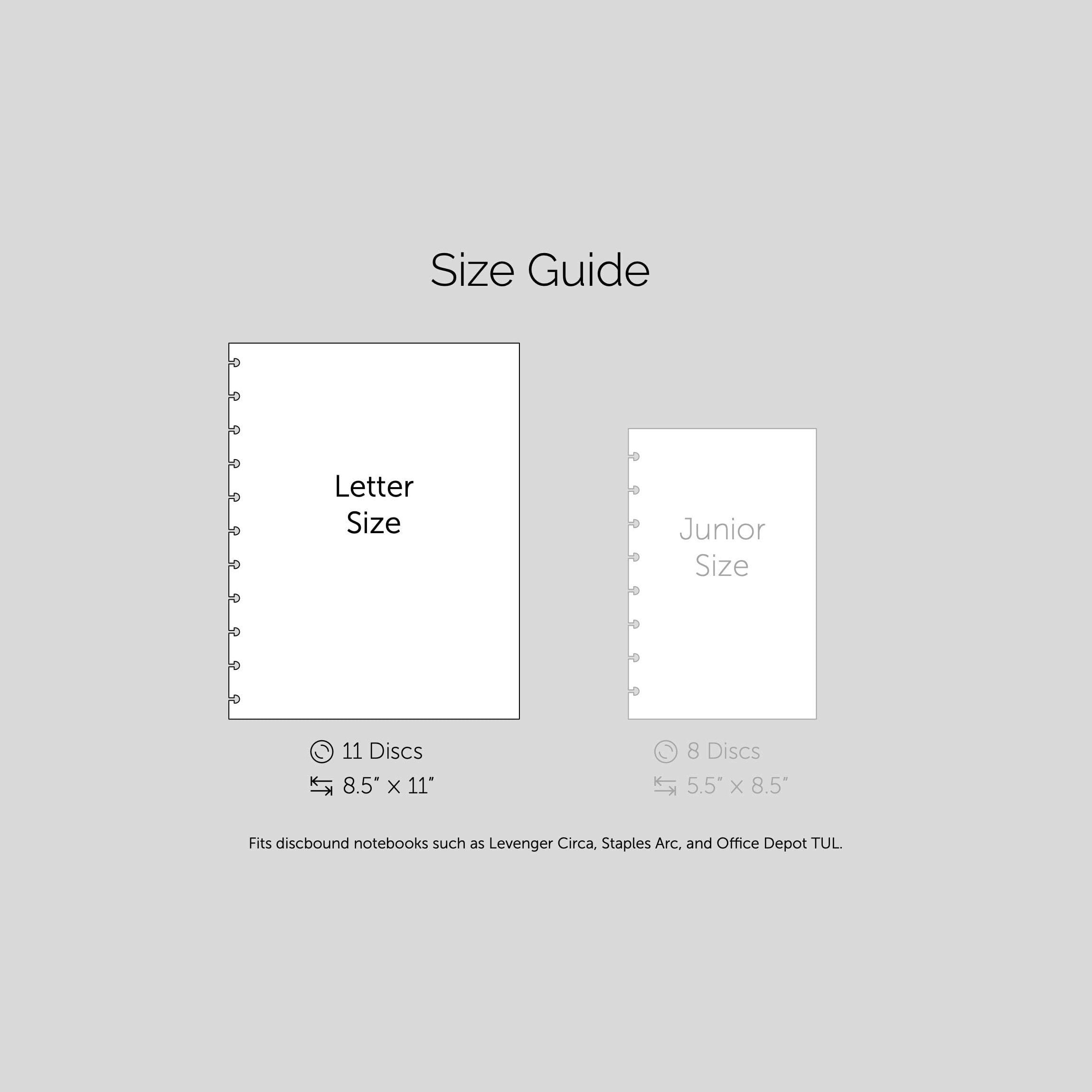 Junior Clear Frosted Planner Discbound Cover Set, Eleven Discs Junior ...